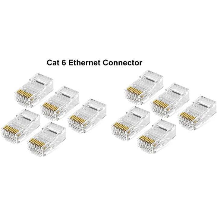Pack Of 02 Pcs Gold Plated Network Cat6 Modular Plug Utp Connector Rj45