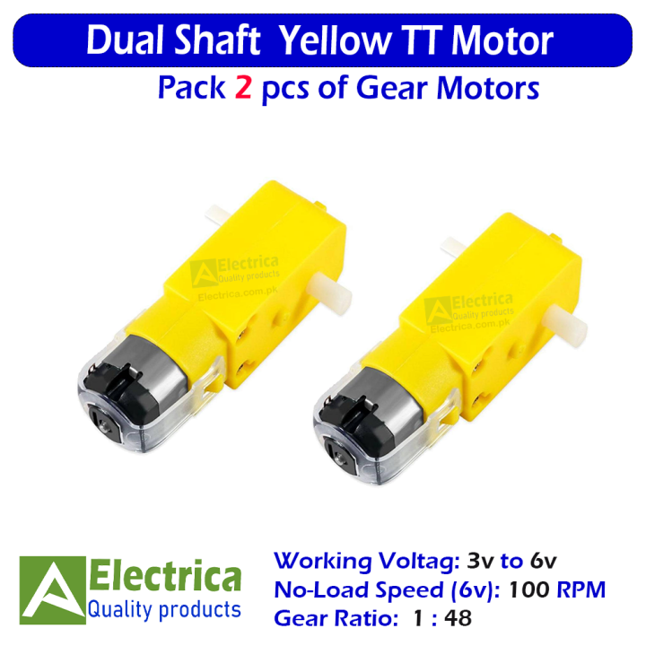 2/4/8 Pcs Doble Shaft 5v Yellow TT Motor DC Gear Motor for DIY Projects ...