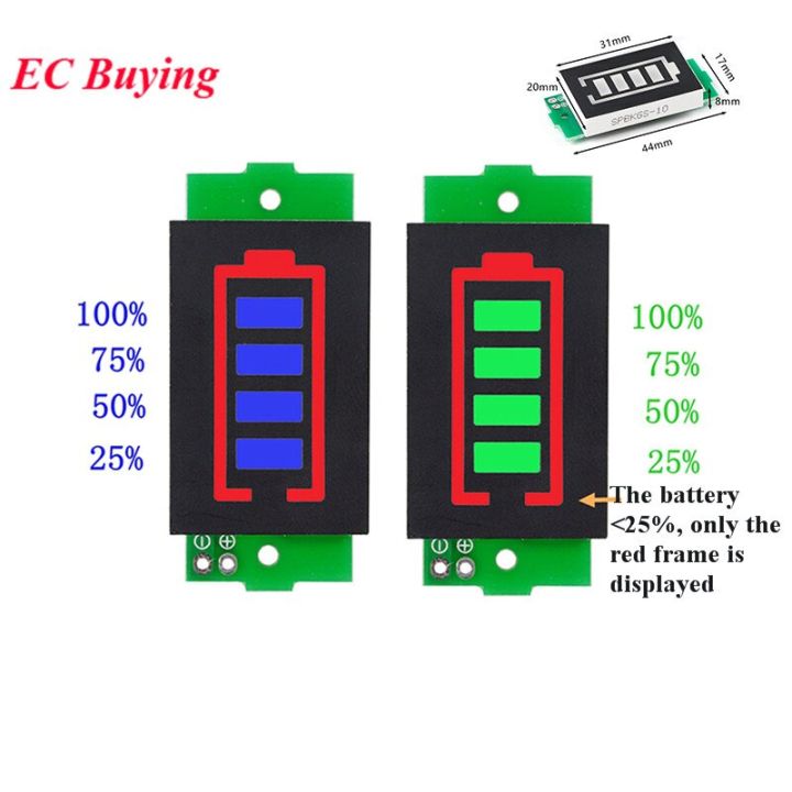 1S 2S 3/4S 3.7V Lithium Battery LED Capacity Indicator Board Module 4 ...