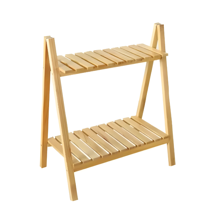 2 Tier Wood Plant Stand, Plant Shelf Multiple Plants Holder Flower Pots ...