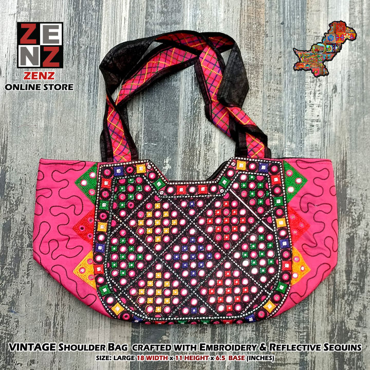 Pakistani Traditional Cultural Embroidered Hand Shoulder Boho Bag Purse ...