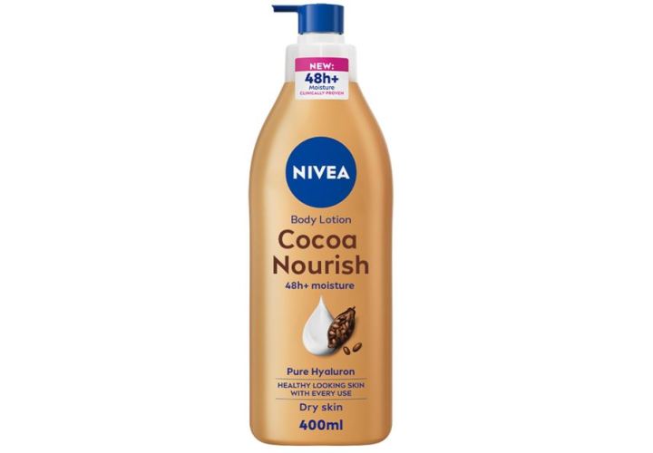 NIVEA Body Lotion Moisturizer for Dry Skin, 48h Moisture Care, Cocoa Butter Vitamin E, 400ml ...