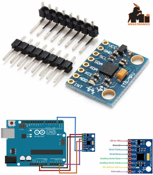 6DOF IMU MPU-6050 3-AXIS GYROscope + ACCELEROMETER | Daraz.pk