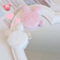 【SP】Pink Plush Bunny Hair Clip Cartoon Ins Cute Style Bangs Clip Sweet ...