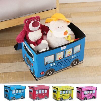 Bus Design Folding Storage Bins Quilt Basket Kid Toys Organizer Storage ...