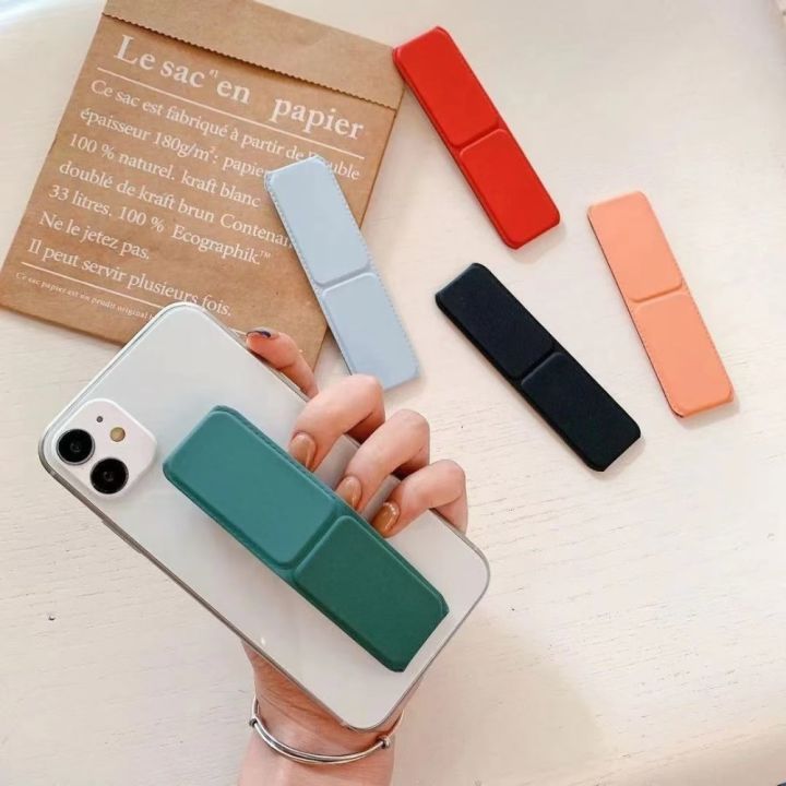 Portable Simple Design Desktop Phone Stand Folding Solid Color Push ...