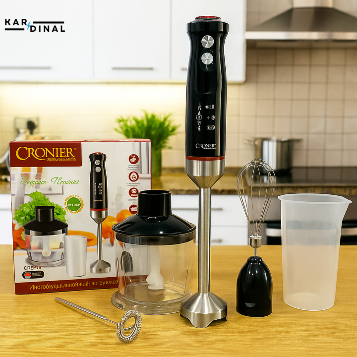 5-in-1 Single Hand Blender Stainless Steel Blades, Chopper & Grinder ...