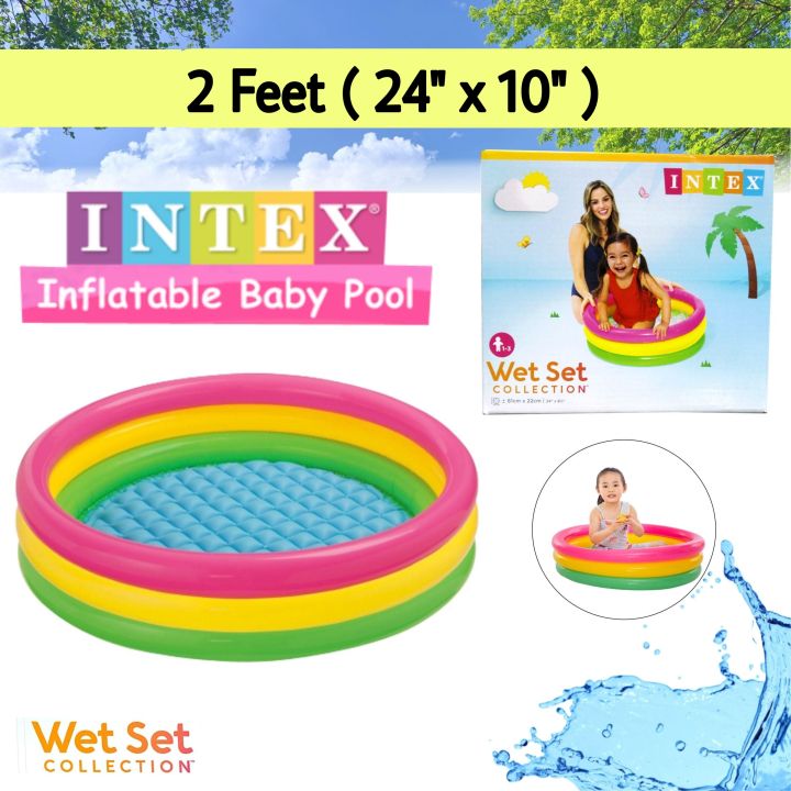 INTEX Swimming Pool for Kids - 2 feet Inflatable - Wet Set Baby Bath ...