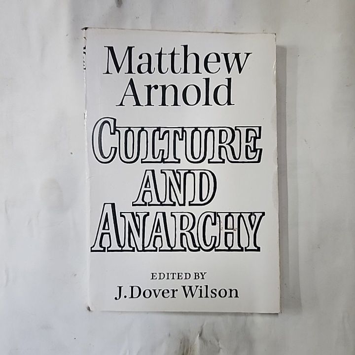 CULTURE AND ANARCHY BY MATTHEW ARNOLD | Daraz.pk