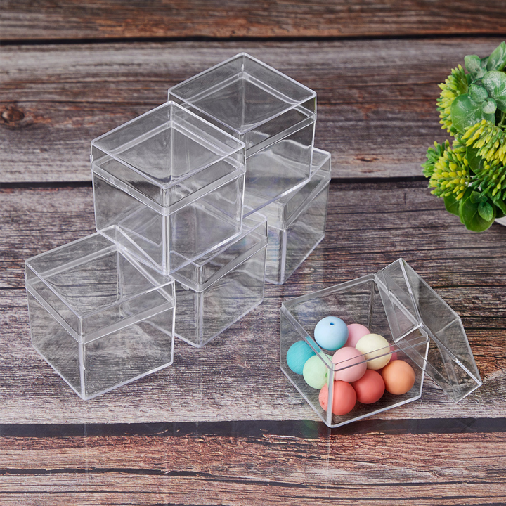 Square Candy Box Stackable Transparent Cube Acrylic Box Plastic Cake ...