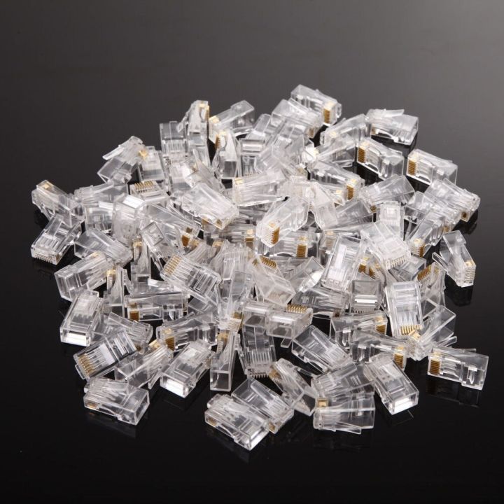 100Pcs/Bag QS6016S Gold Plated Network Cat6 Modular Plug UTP Connector ...