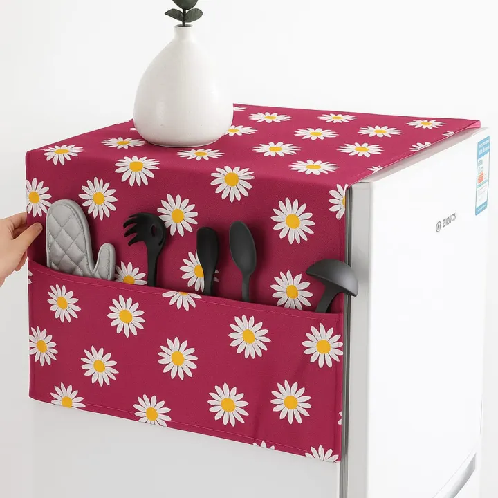 Fridge Dust Cover Refrigerator Dustproof Cover with 6 Pocket in size 50 ...