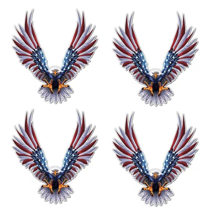 4X Car Decal Flying Hawk Auto Truck USA Eagle PET Flag Sticker Hood ...