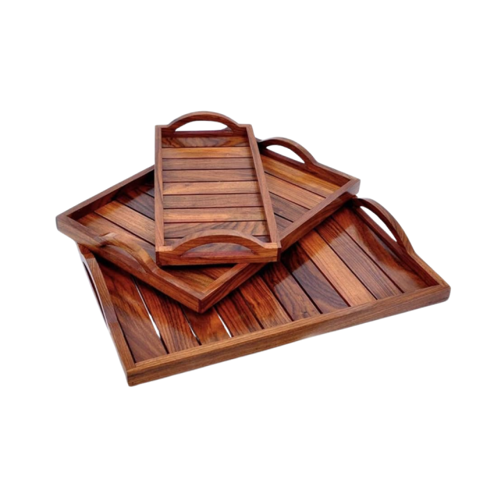 Wooden Texture Serving Tray Set - 3 Different Sizes – Wood Texture ...