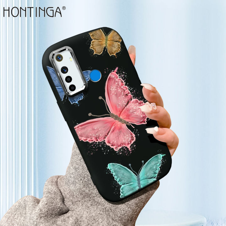 Hontinga for Realme 5 5S 5I 6I Back Cover Luxury Silver Edge Lens ...
