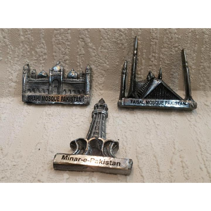 Fridge Magnets Metal . Pakistani Monuments . set of 3 pk souvenirs ...