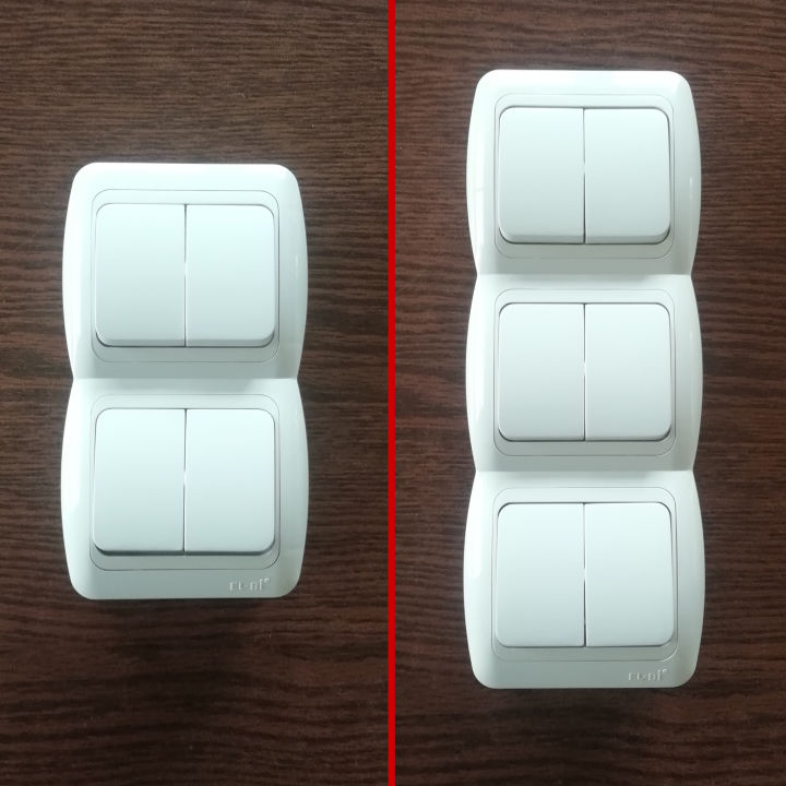 ELBi ZT Double Button Switches with back boxes. Available in 2 and 3 ...