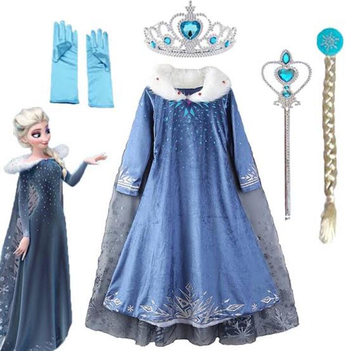 PRINCESS ELSA DELUXE COSTUME FOR KIDS WITH ACCESSORIES size 3 to 4 ...