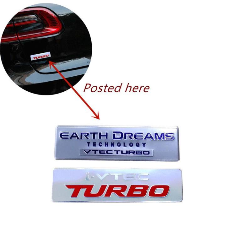 Car Styling For Honda Earth Dreams VTEC Turbo Stickers Badges Decals ...