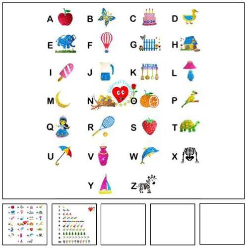 English alphabet counting 123 wall stickers with pictures | Daraz.pk