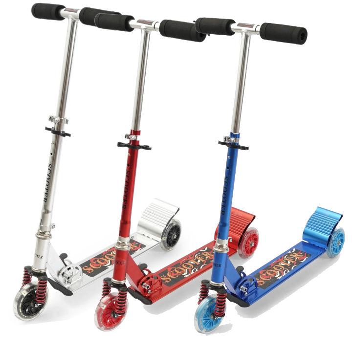 Large Scooty For Kids With Lights Aluminum Metal Foldable Adjustable 3 ...