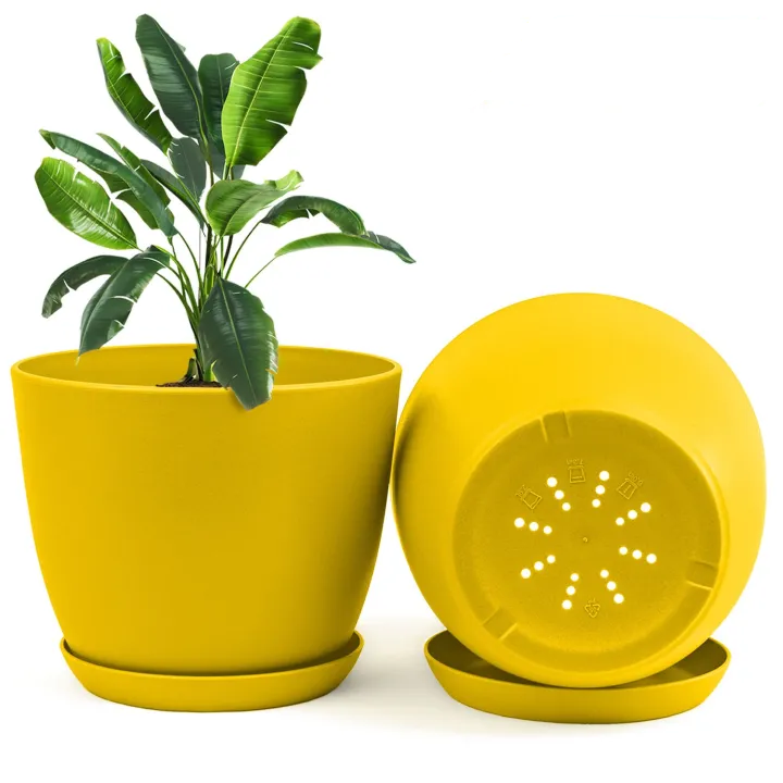 Plastic Plant Pots with Drainage Holes | Multi Pack Decorative Flower ...