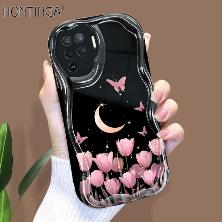 Hontinga for OPPO F19 Pro A94 Back Cover Tulip Butterfly Phone Case ...