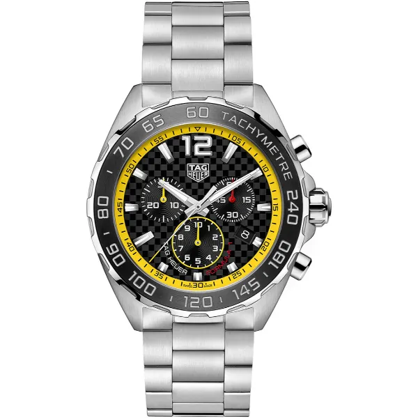Tag Heuer Formula 1 Silver Stainless Steel Black Dial Chronograph ...