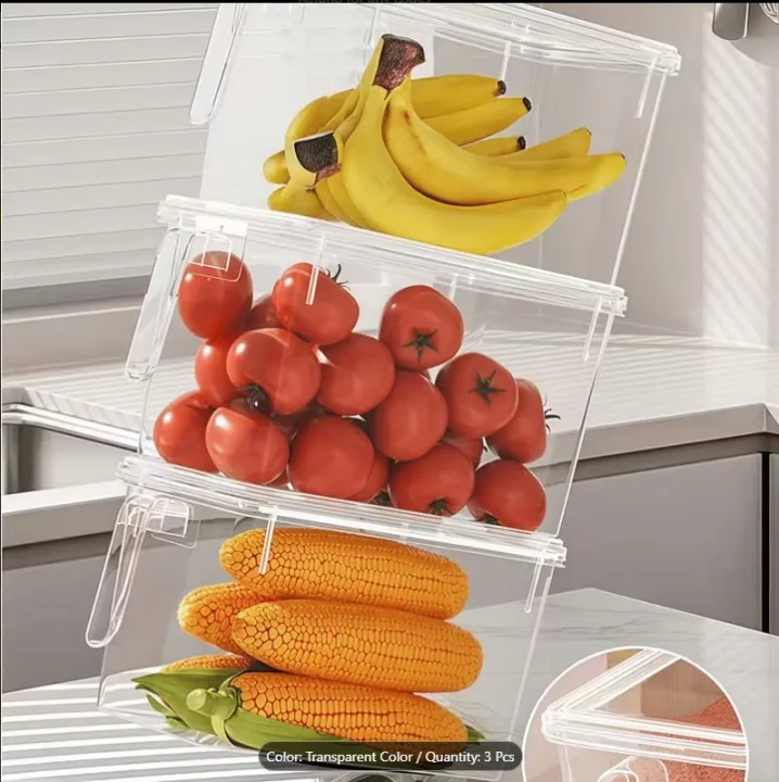 *Space Saving Plastic Food Storage Container with Lid – Airtight ...
