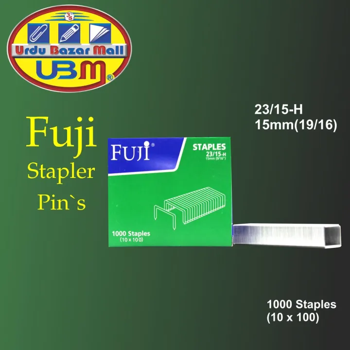 Fuji Stapler Pins 23/15 -H 15mm (19/16"inch) (1000 Staples ) | Daraz.pk