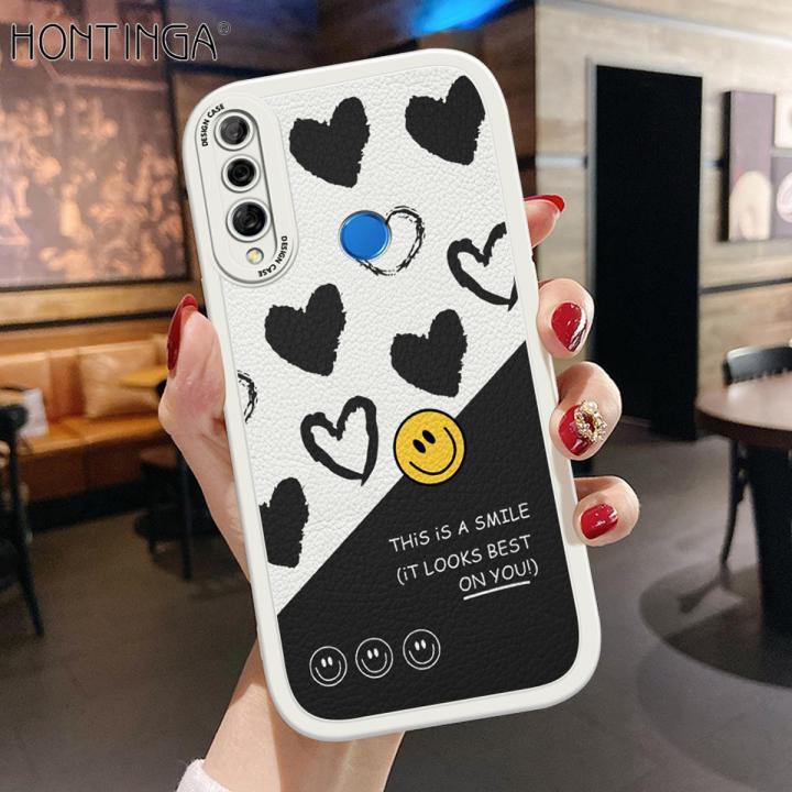 Hontinga for Huawei Y9 Prime 2019 Back Cover PU Leather Cartoon Heart ...