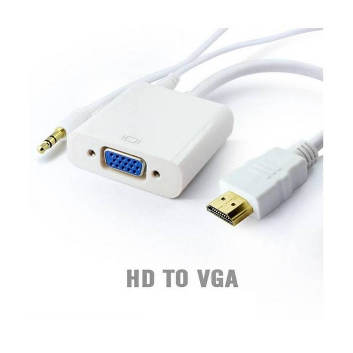 HDMI To VGA Converter With Sound - White | Daraz.pk