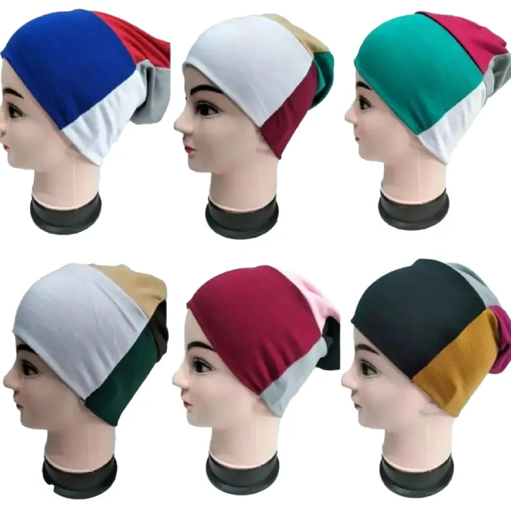 Pack of 1(4 in 1)plain Head scarf inner hijab cap-Muslim hijab cap ...