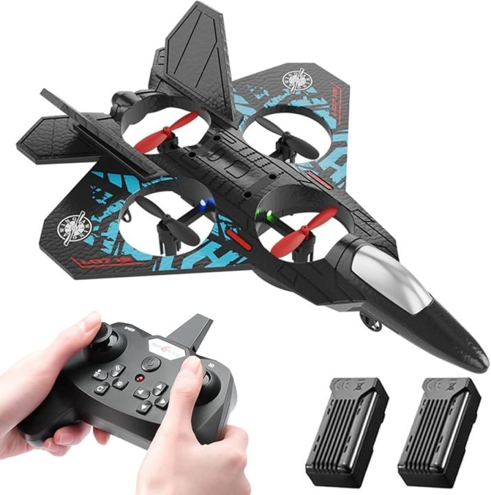 Remote Control Fighter Jet Airplane – 2.4G RC Foam Stunt Plane with LED ...