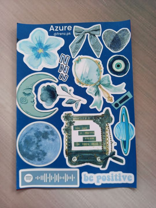 Azure UNCUT Sticker sheet A6 SIze - 15 x 10 cm | Daraz.pk