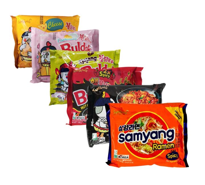 Samyang Korean Halal Ramen 810 Grams (Orange+Pink+Red+Black+Green ...