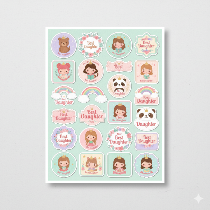 Cute Best Daughter Stickers Daughter Appreciation Decals Laptop ...