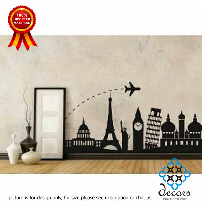 Decors - Air Plan Travel Agency Wall Stickers Vinyl Self Adhesive Decal ...