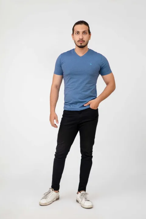 ELO - Madamadam Men's M Logo Embellished V Neck Tee Shirt - Tshirt For ...