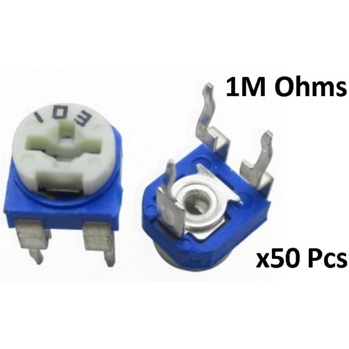 Pack Of 50 Pcs 1M Ohms (105) RM065 Variable Resistors Trimpot Trimmer ...