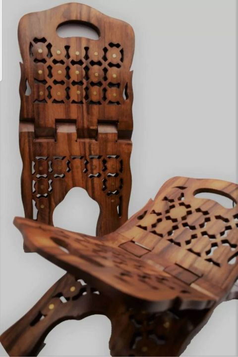Premium Handcrafted Wooden Rahal Quran Stand | Elegant Holy Quran ...