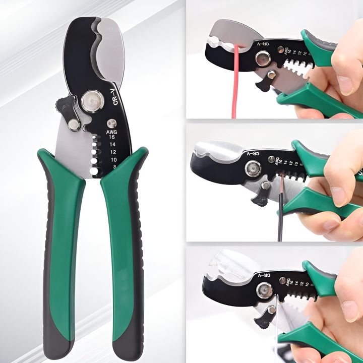 8 inch Wire Cutters Strippers Cable Cutters Multifunction Cutters for ...