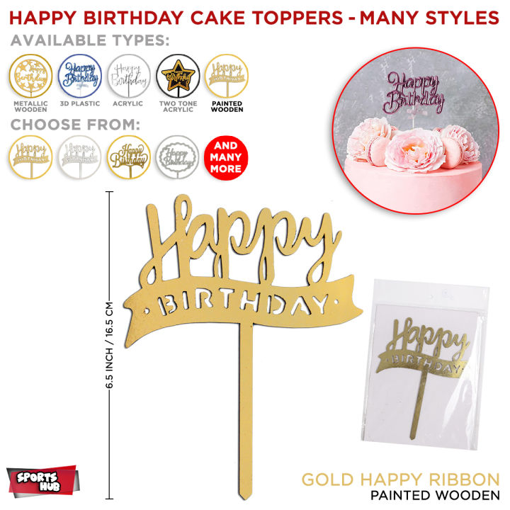 Happy Birthday Cake Toppers Collection - Acrylic Mirror Topper ...