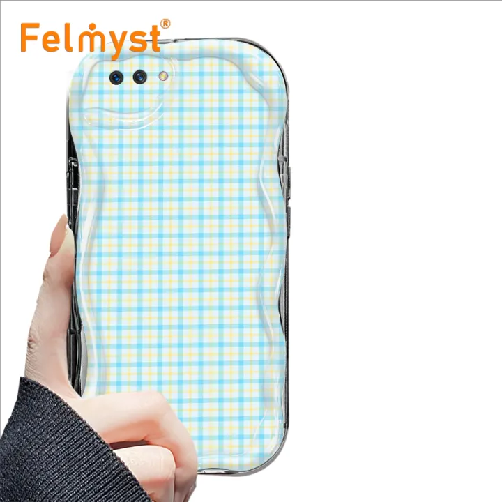 FELMYST for OPPO A12E A3S Realme C1 Back Cover Light-colored Lattice ...