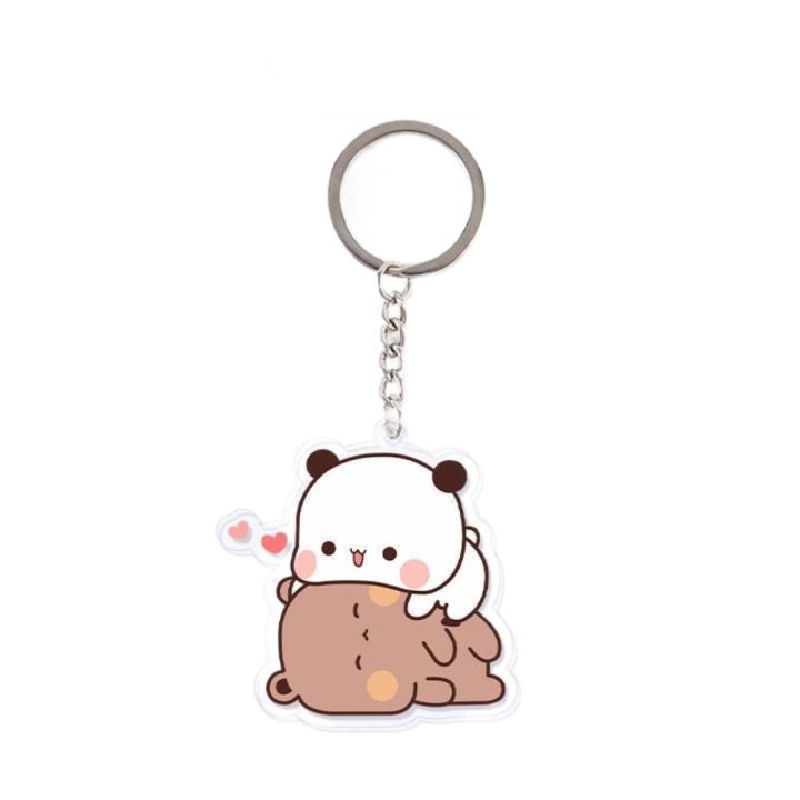 Acrylic Super Cute Couple Keychain Cute Animal Sweet Cute Cartoon Bubu ...