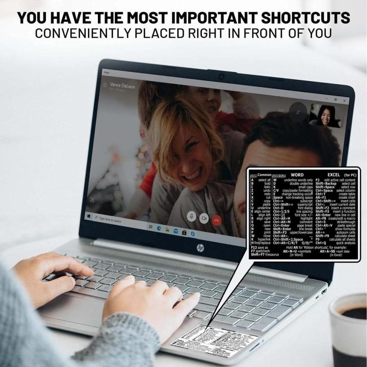 Computer Reference Keyboard Word/Excel for PC Shortcut Sticker Adhesive ...