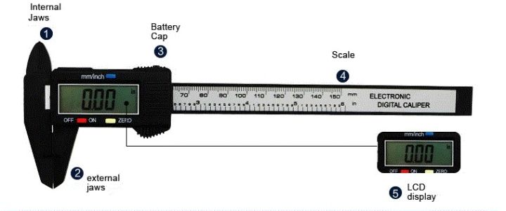 Digital Vernier Calipers 150 mm 6 Inch LCD Electronic Carbon Fiber ...