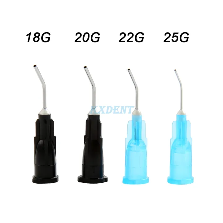 100Pcs Dental Bent Needle Tips Composite Resin Syringe Tips Etchant ...