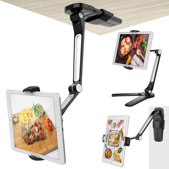 AboveTEK iPad Wall Mount, 3 in 1 Highflex 360° Under Cabinet iPad Mount ...