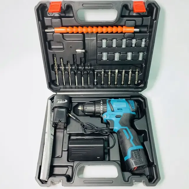 Rechargeable Drill Machine 12V With Dual Battery Drill And Accessories ...